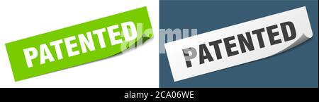 patented paper peeler sign set. patented sticker Stock Vector Image ...