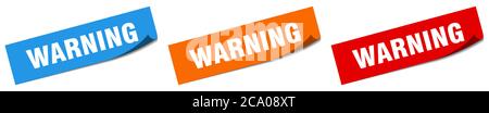 warning paper peeler sign set. warning sticker Stock Vector Image & Art ...