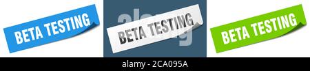 beta testing sticker. beta testing rectangular label isolated on white ...