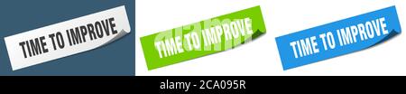 improve paper peeler sign set. improve sticker Stock Vector Image & Art ...
