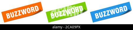 buzzword sticker. buzzword square sign. buzzword. peeler Stock Vector ...