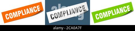 compliance paper peeler sign set. compliance sticker Stock Vector Image ...