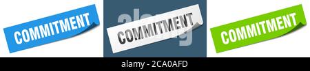 commitment sticker. commitment rectangular label isolated on white ...