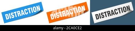 distraction sticker. distraction square sign. distraction. peeler Stock ...