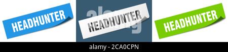 headhunter paper peeler sign set. headhunter sticker Stock Vector Image ...