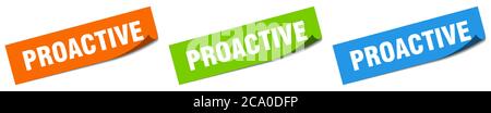 proactive sticker. proactive square sign. proactive. peeler Stock ...