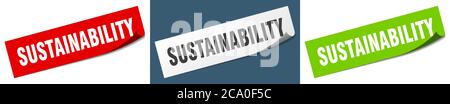 sustainability paper peeler sign set. sustainability sticker Stock ...