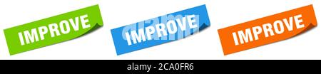 improve paper peeler sign set. improve sticker Stock Vector Image & Art ...