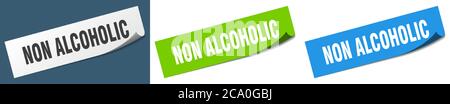 non alcoholic paper peeler sign set. non alcoholic sticker Stock Vector ...