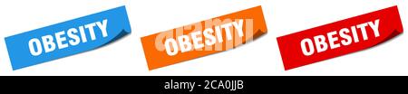 obesity sticker. obesity square sign. obesity. peeler Stock Vector ...