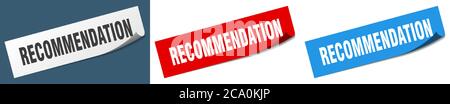 recommendation sticker. recommendation square sign. recommendation ...