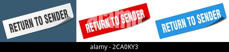 return to sender paper peeler sign set. return to sender sticker Stock ...
