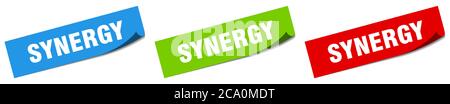 synergy sticker. synergy square sign. synergy. peeler Stock Vector ...