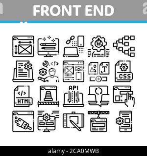 Front End Development Collection Icons Set Vector Stock Vector Image ...