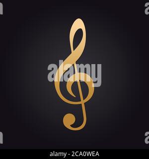 gold treble clef and music symbols Stock Vector Image & Art - Alamy