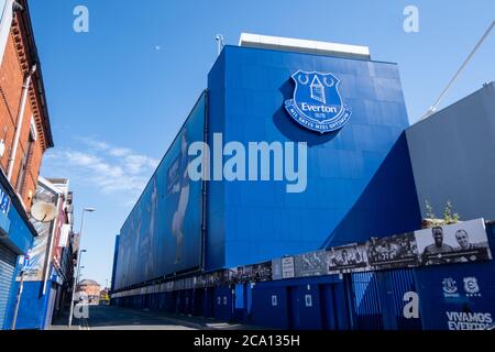 Exterior view of main stand at Everton Football Club Goodison Park in ...