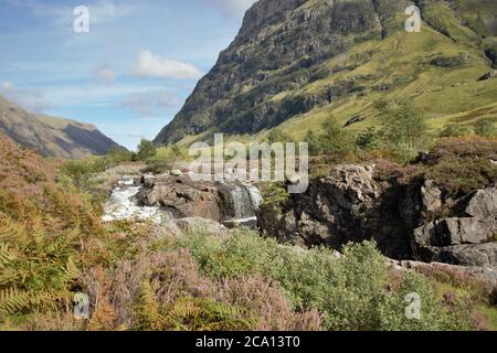 River Coe in Glencoe village in Scottish Highlands in Summer, Scotland ...