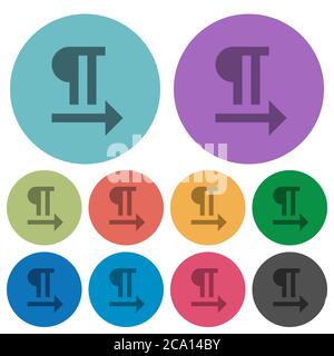 Right to left text direction darker flat icons on color round ...