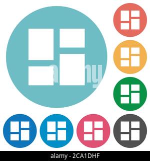 Admin dashboard panels flat white icons on round color backgrounds. 6 ...