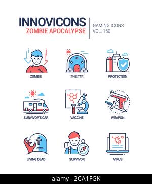 Zombie apocalypse icons set vector color Stock Vector Image & Art - Alamy