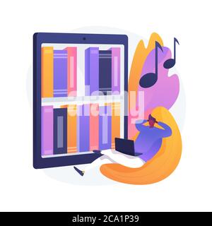 Listen to audiobooks abstract concept vector illustration Stock Vector ...