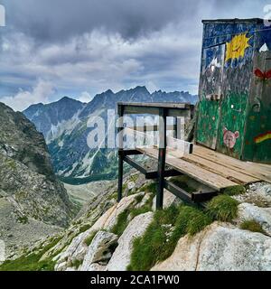 The highest toilet in the Tatras - chata pod Rysami (Rysy). Beautiful ...