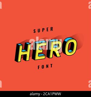 Super hero comics font. Comic graphic typography, funny supers heros ...