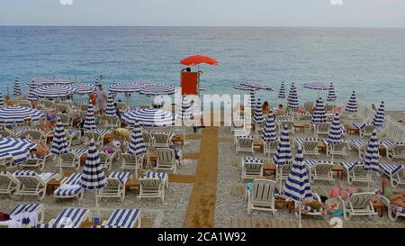 The Beaches and Beach Clubs in Nice - CITY OF NICE, FRANCE - JULY 10 ...