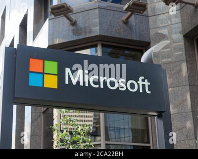 Microsoft Logo in Offices Stock Photo - Alamy