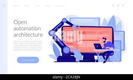 Open automation architecture concept landing page Stock Vector Image ...