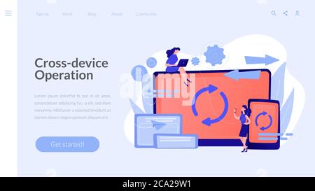 Cross-device syncing concept landing page Stock Vector Image & Art - Alamy