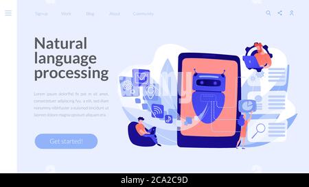 Natural language processing concept landing page Stock Vector Image ...