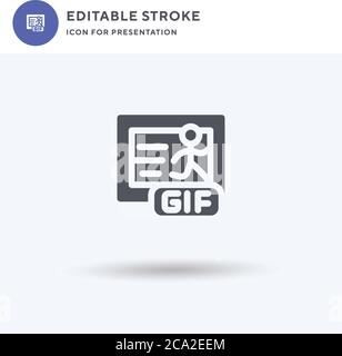 Gif icon vector, filled flat sign, solid pictogram isolated on white ...
