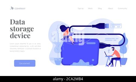 External hard drive concept landing page Stock Vector Image & Art - Alamy