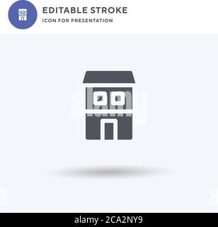 duplex house line icon, outline symbol, vector illustration, concept ...