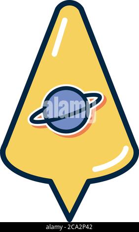 saturn planet sticker flat style icon vector illustration design Stock ...