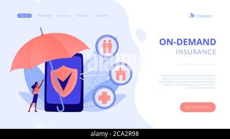 On-demand insurance concept landing page Stock Vector Image & Art - Alamy