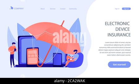 Electronic device insurance concept landing page Stock Vector Image ...