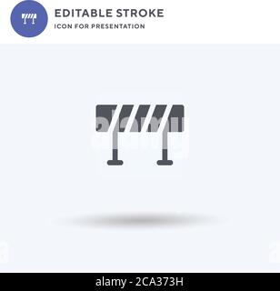 Barricade icon vector, filled flat sign, solid pictogram isolated on ...