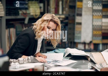 Interior Designer Woman Drawing Project Sketch On Tablet Stock Photo ...