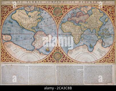 Old World Map 1595 Stock Photo - Alamy