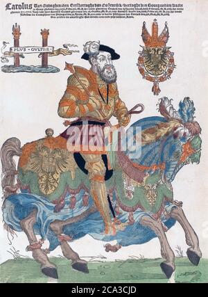 Charles V (1500-1558). Holy Roman Emperor (1519-1556). King of Spain as ...