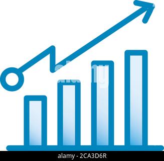 Infographic bars chart line and gradient style icon design, Data information business and ...