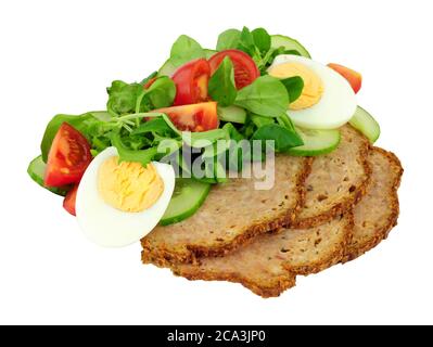 Thin slices of haslet meat isolated on a white background, haslet is an ...