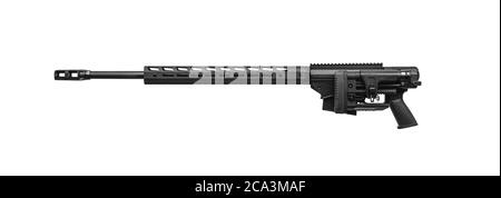 Modern sniper rifle without telescopic sight isolate on white ...