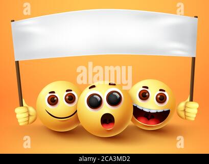 Smiley emoticon holding a blank sign Stock Vector Image & Art - Alamy