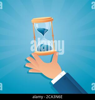 Hand holding hourglass Stock Photo - Alamy