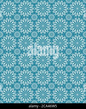 Lace seamless pattern with flowers on blue background. 3D Rendering ...
