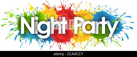 happy party word in splash’s background Stock Photo - Alamy