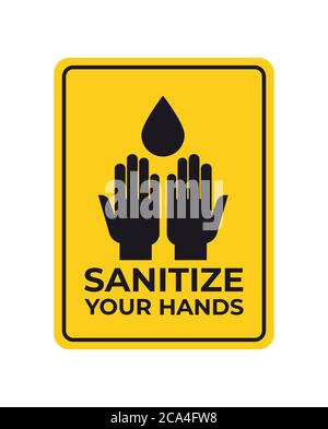 covid 19 virus sticker of sanitize your hands design of 2019 ncov cov ...